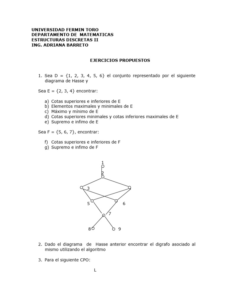 Ejercicios de Estructuras Discretas | PDF
