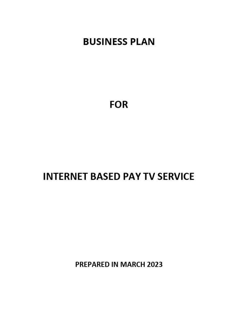 Business Plan For Internet TV Channels | PDF | Pay Television | Sales