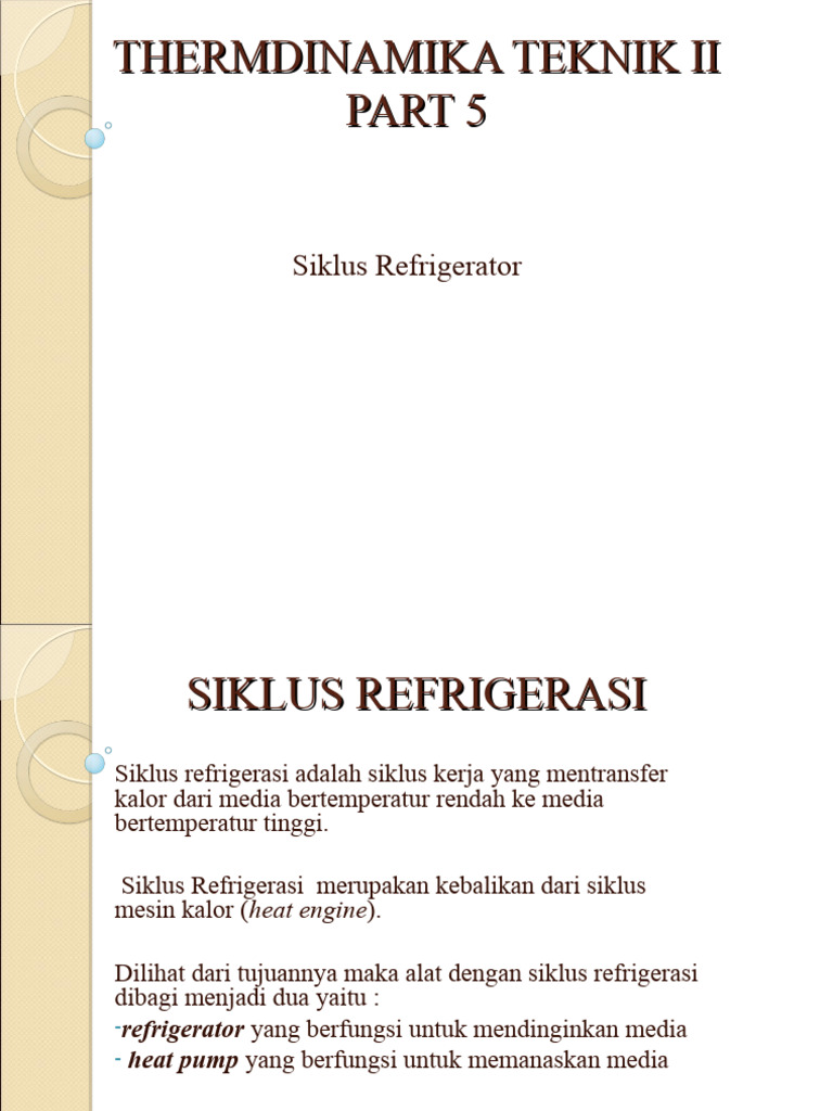 Siklus Refrigerasi | PDF