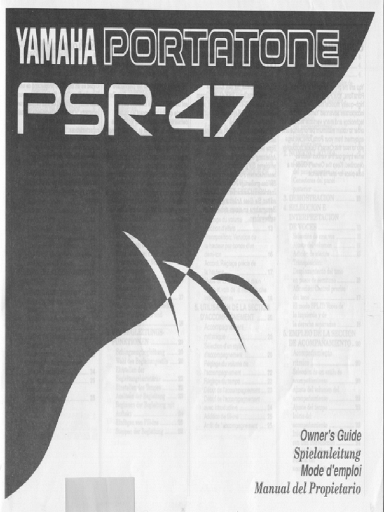 Portatone PSR-47 Manual | PDF