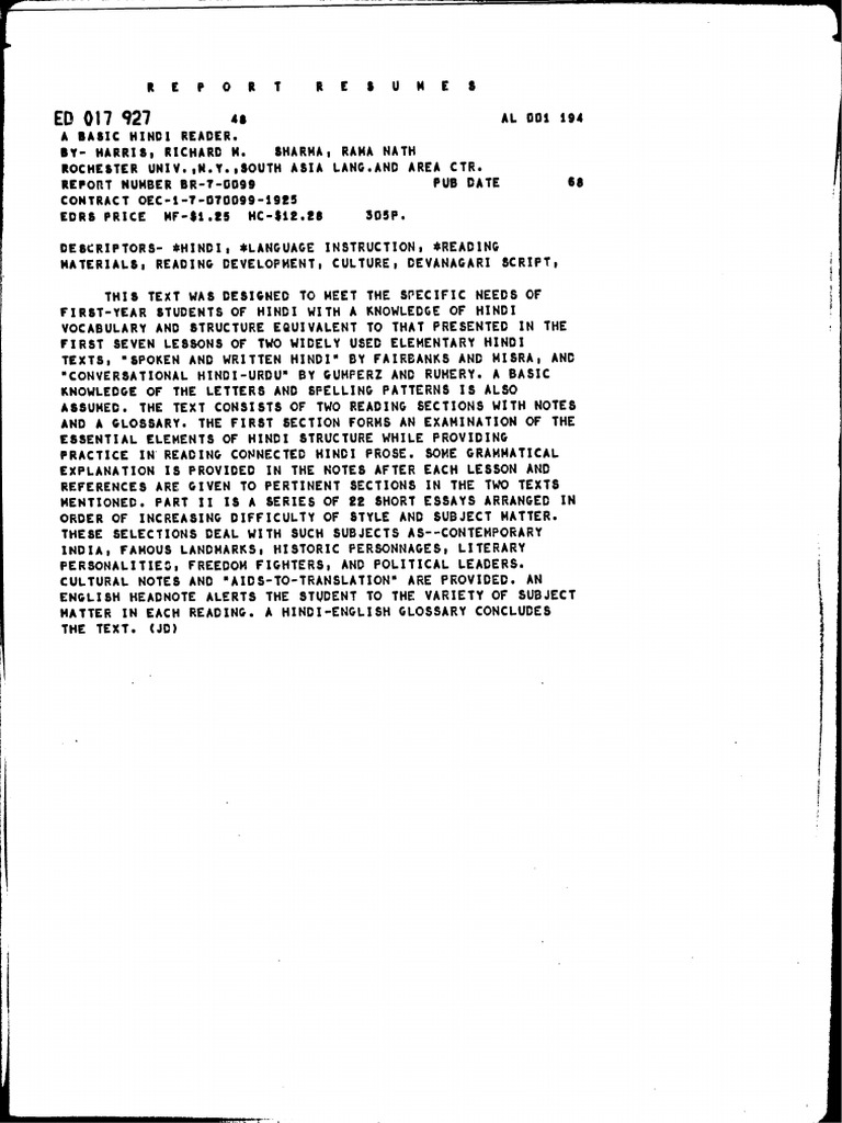 A Basic Hindi Reader (PDFDrive) | PDF