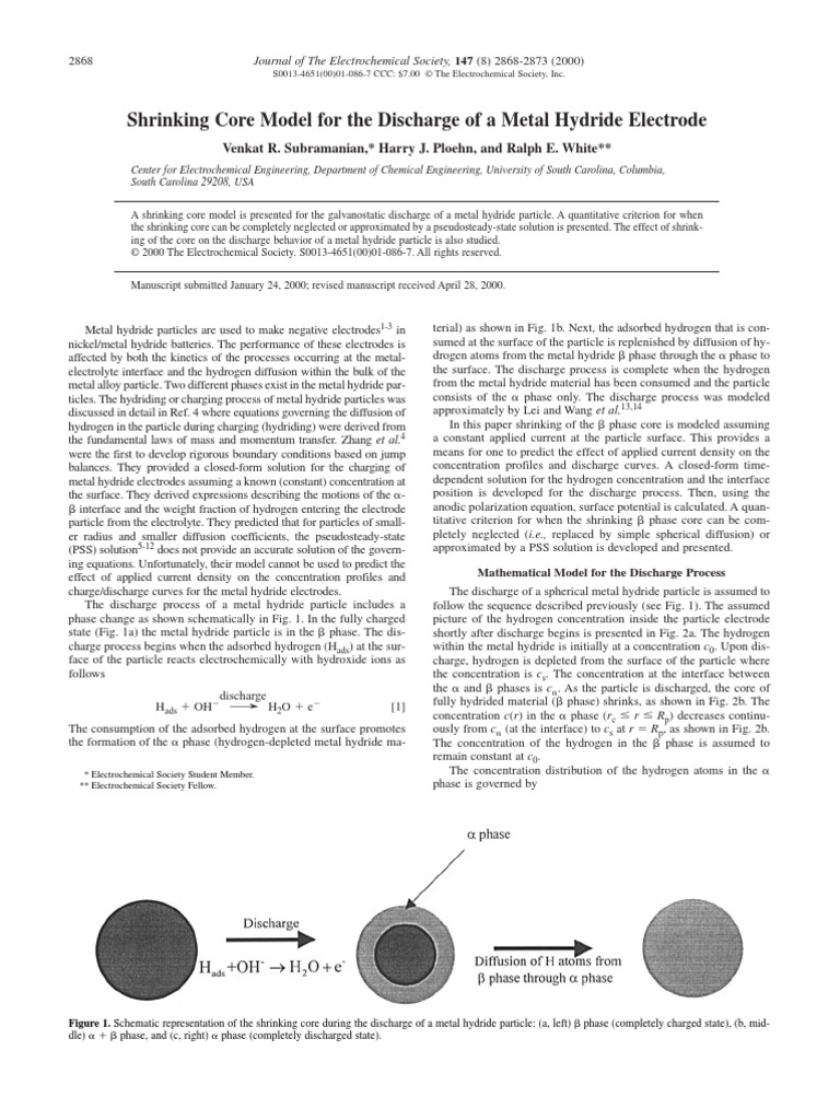 5 JES Shrinking Core 2000 2 | PDF | Diffusion | Hydrogen