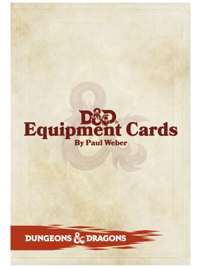 DND 5e Equipment Cards | PDF