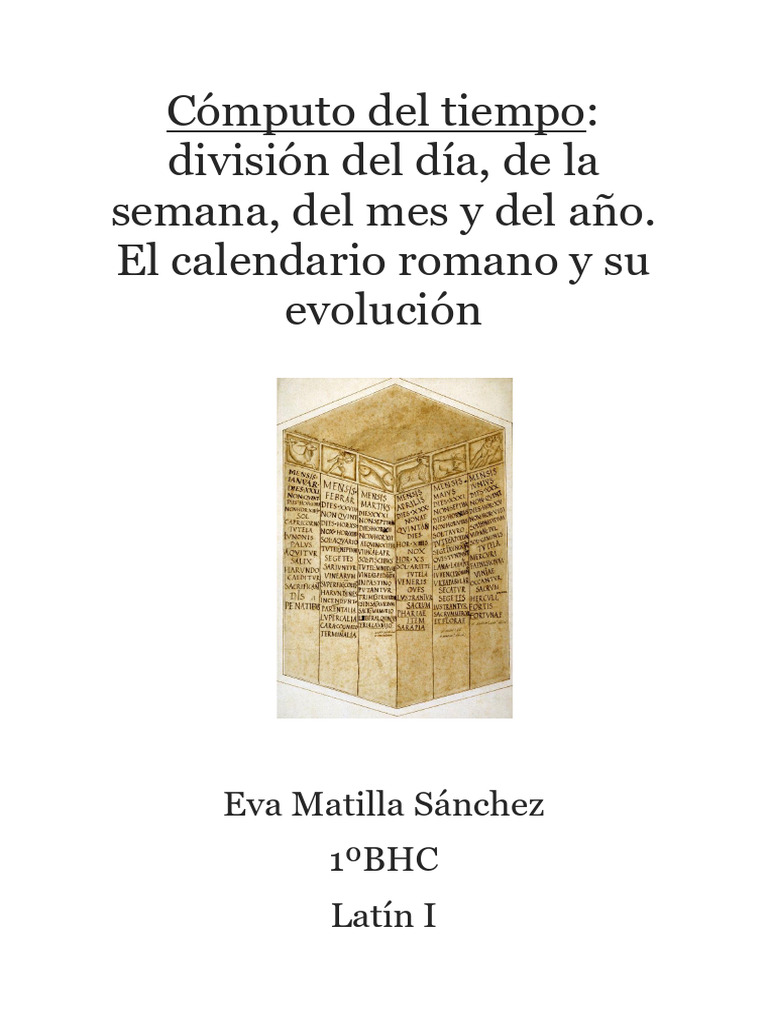 Cómputo del tiempo Latin | PDF | Calendario | Año
