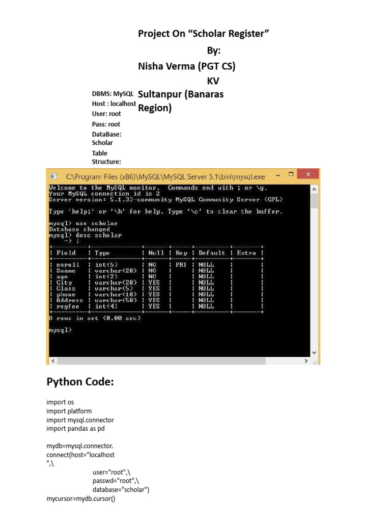 Scholar Register by Nisha Verma | PDF | Databases | Computer Science