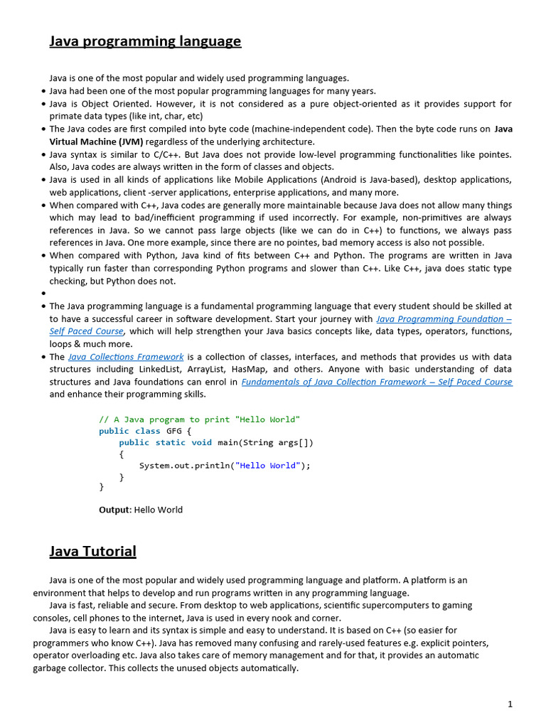 Java Documentatie | PDF | Java (Programming Language) | Java Virtual Machine