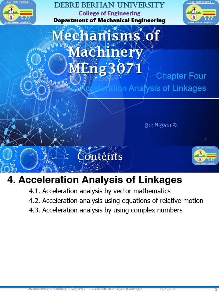 Acceleration Analysis of Linkages | PDF | Acceleration | Scientific Phenomena