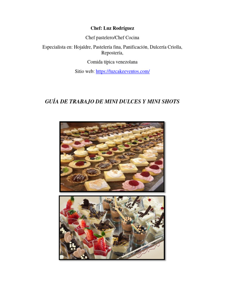 Mini Shots y Dulces: Recetas Fáciles | PDF | Crema | Chocolate