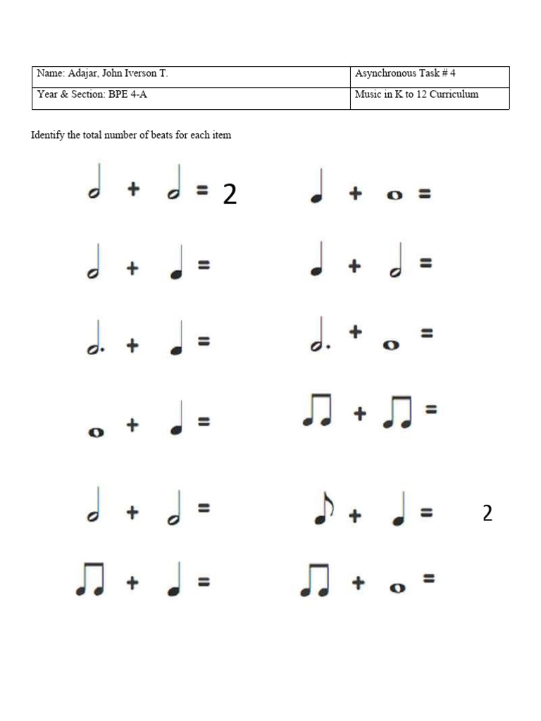 Asynchronous Task 4 Music | PDF | Science & Mathematics