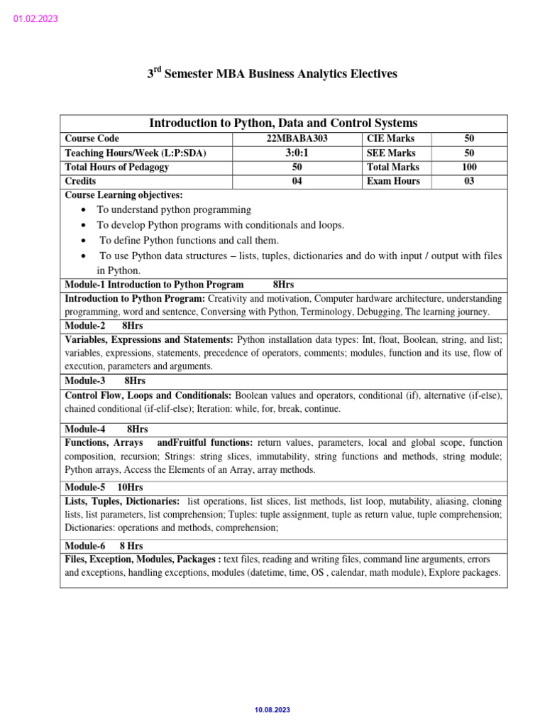 Mba Python Pdf Parameter Computer Programming Control Flow