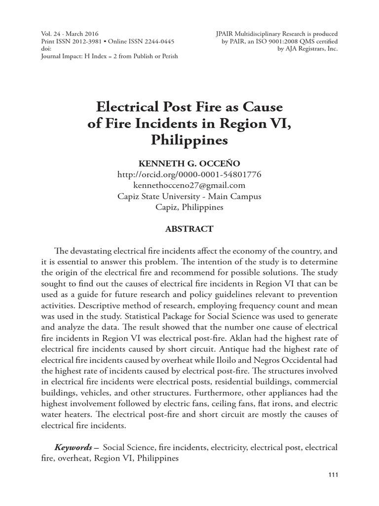 Electrical Post Fires in Region VI, Philippines | PDF | Second Language ...
