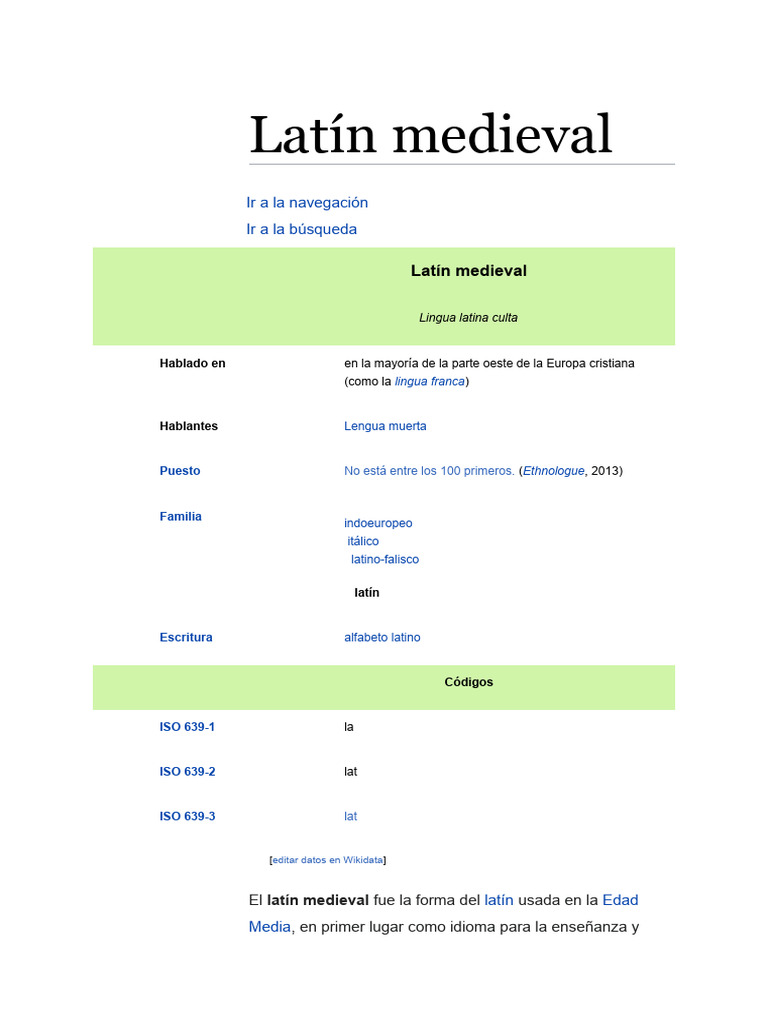 Latin Medieval | PDF | Lingüística | Comunicación humana