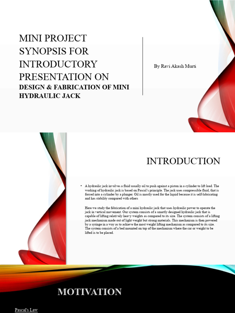 Mini Project Synopsis For Introductory Presentation On | PDF | Home & Garden