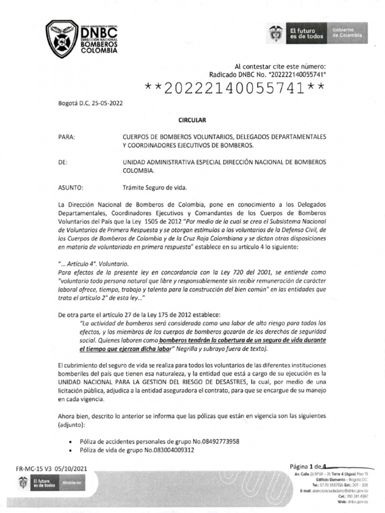 Circular 2022 Seguros de Vida | PDF