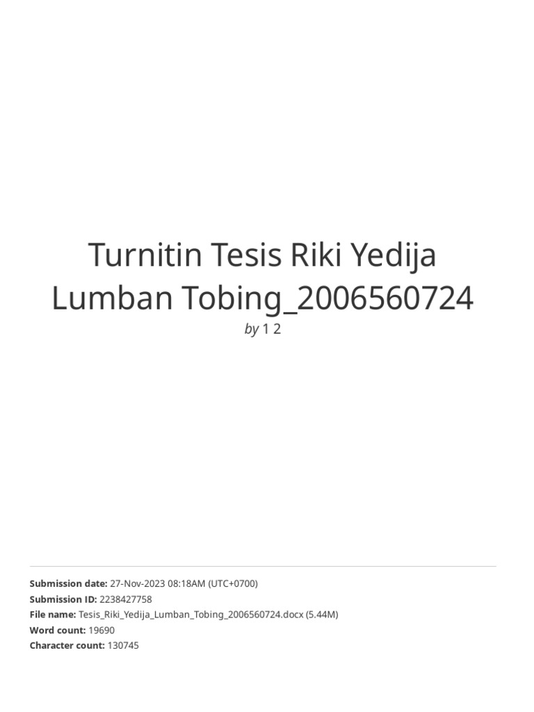 Turnitin Tesis Riki Yedija Lumban Tobing - 2006560724-2-2 | PDF | Computing