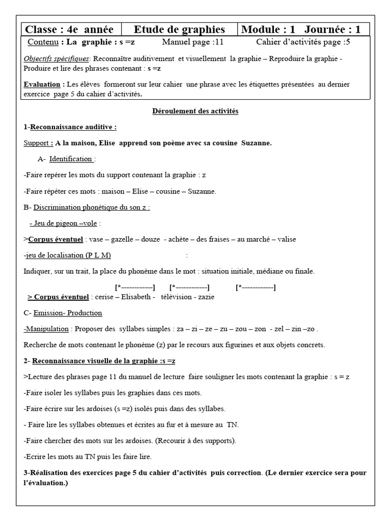 Étude de Graphies m1j1 - 4ème | PDF | Arts du langage et discipline