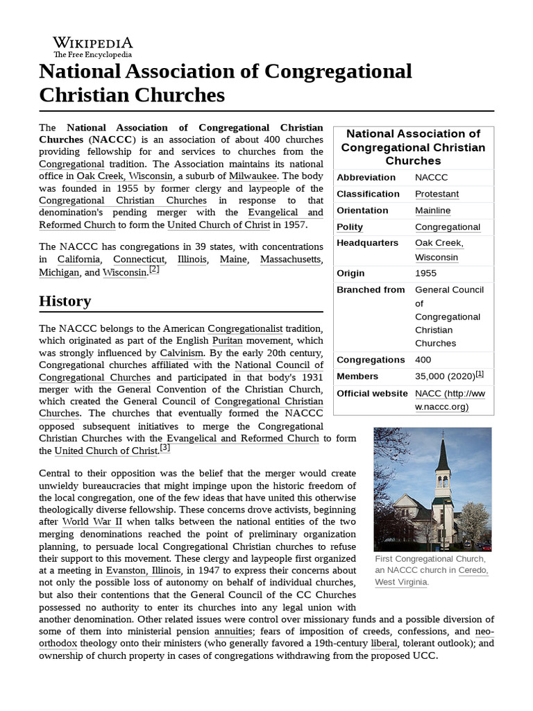 National Association of Congregational Christian Churches | PDF ...