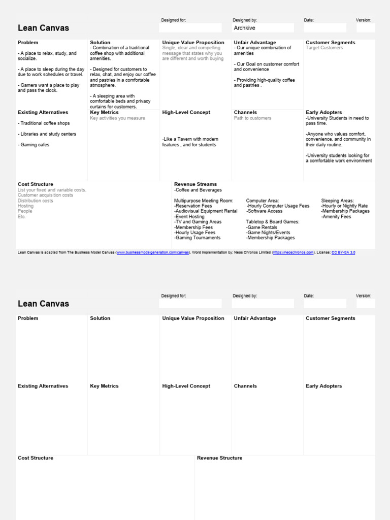 Lean Canvas | Download Free PDF | Business Process | Marketing