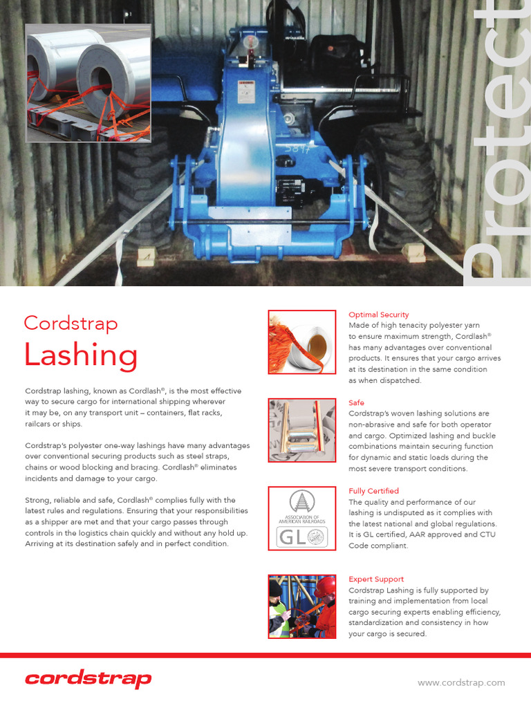 Cordstrap Lashing Product Leaflet en | PDF | Cargo | Transport