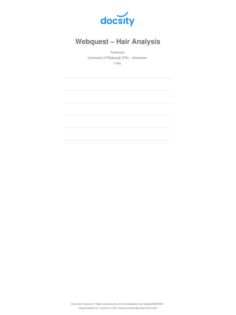 Docsity Webquest Hair Analysis | PDF | Social Science | Computers