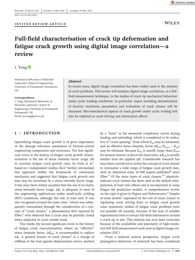 Artigo - Full Field Characterisation of Crack Tip Deformation and ...