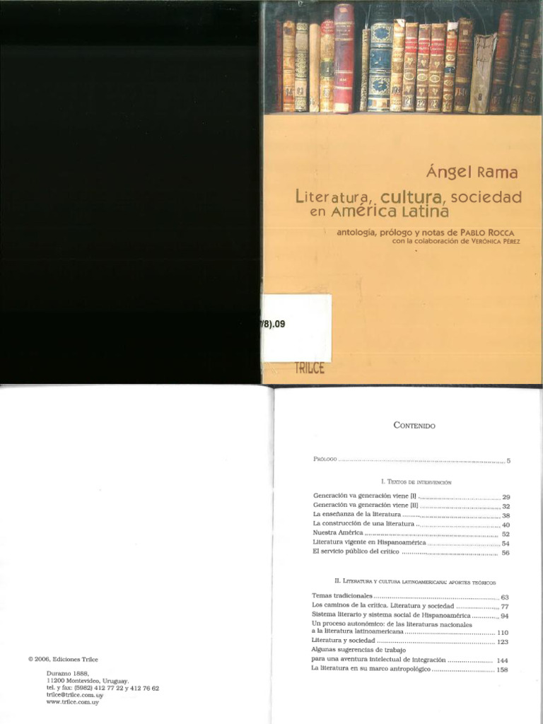 Angel Rama - Literatura Cultura y Sociedad en América Latina | PDF