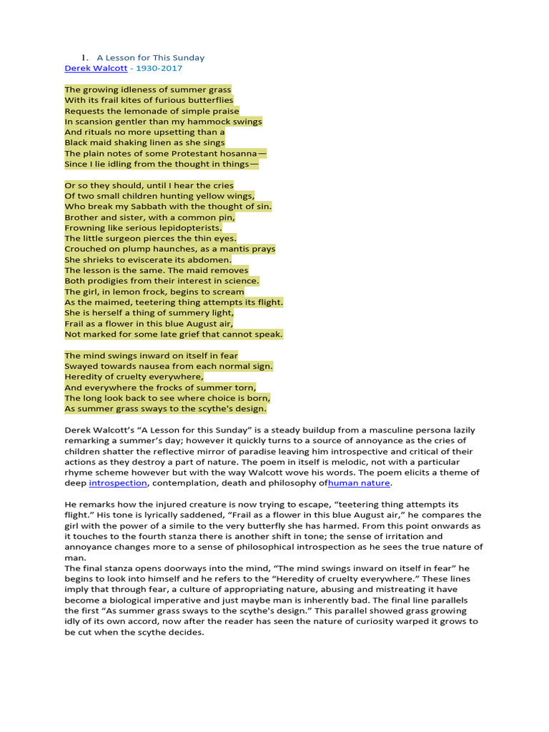 20 Poems To Focus On For CXC 4 | Download Free PDF | Metre (Poetry ...