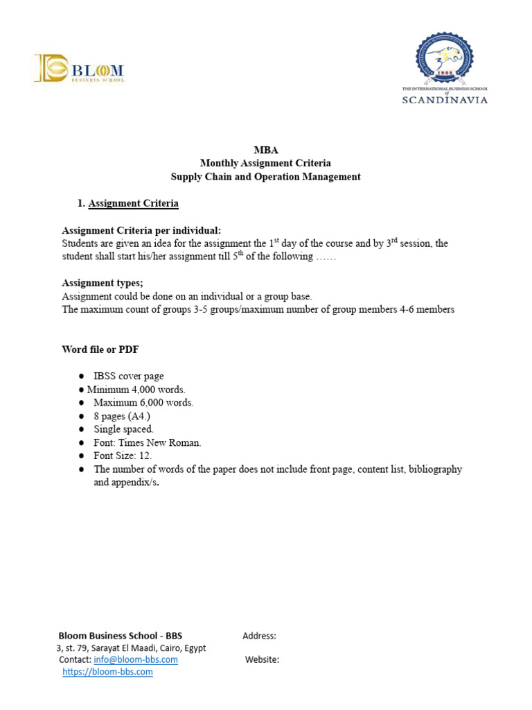 MBA Supply Chain | PDF | Supply Chain | Business