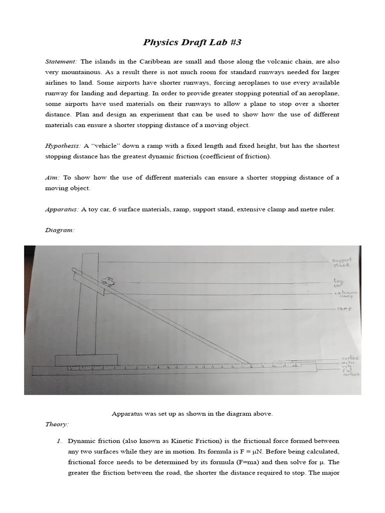 Physics Draft Lab #3 | PDF | Force | Friction