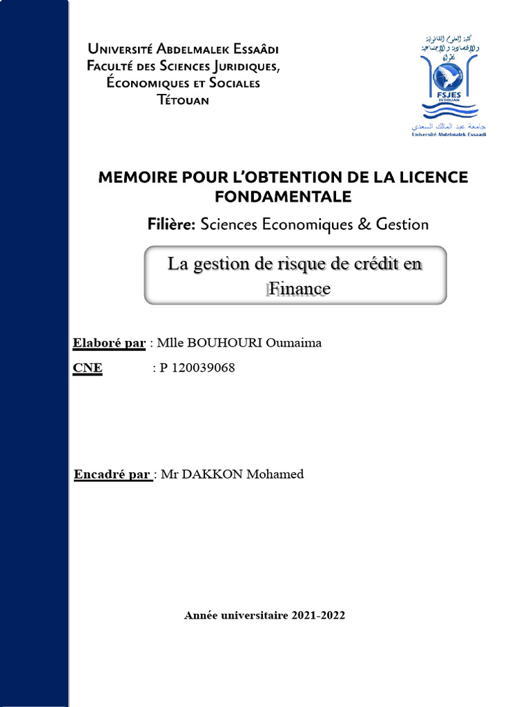 La gestion de risque de crédit en Finance | PDF | Crédit | Finance et ...