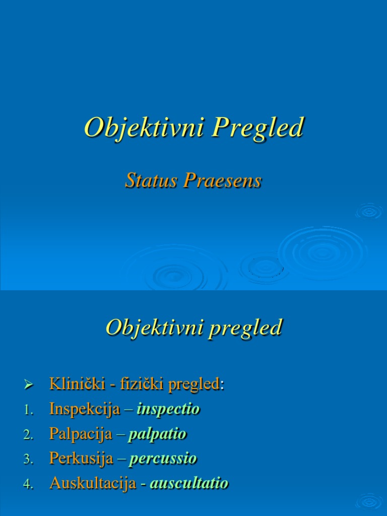 Objektivni Pregled Vezbe | PDF