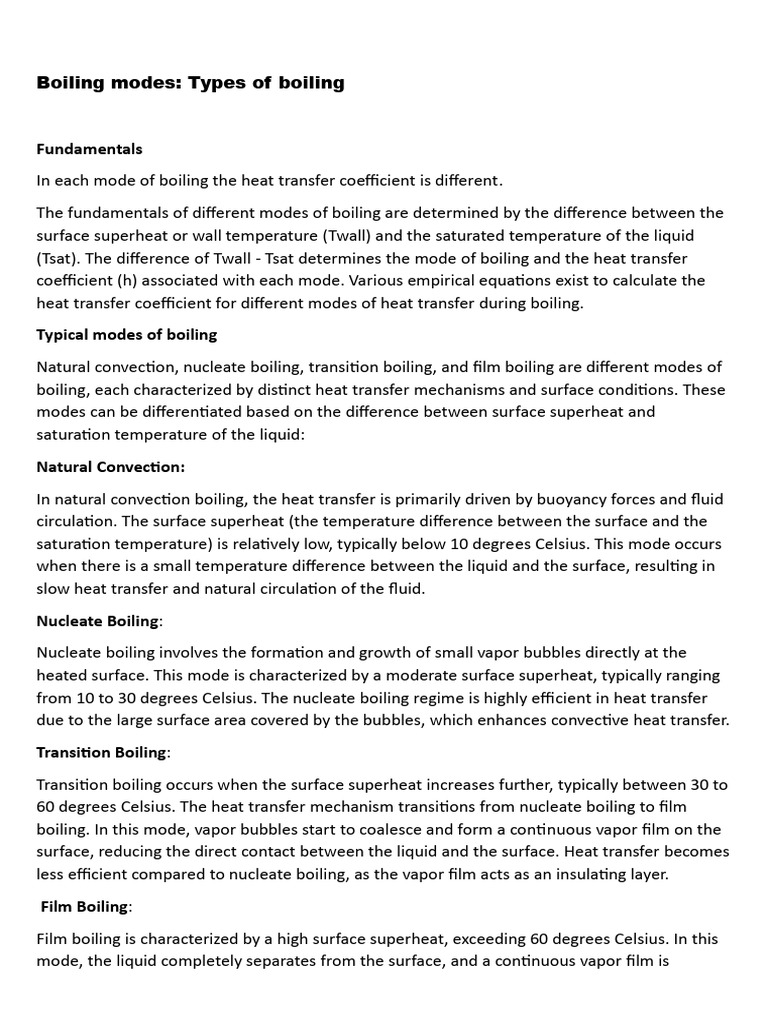 Boiling Modes - Types of Boiling | PDF | Boiling | Heat Transfer
