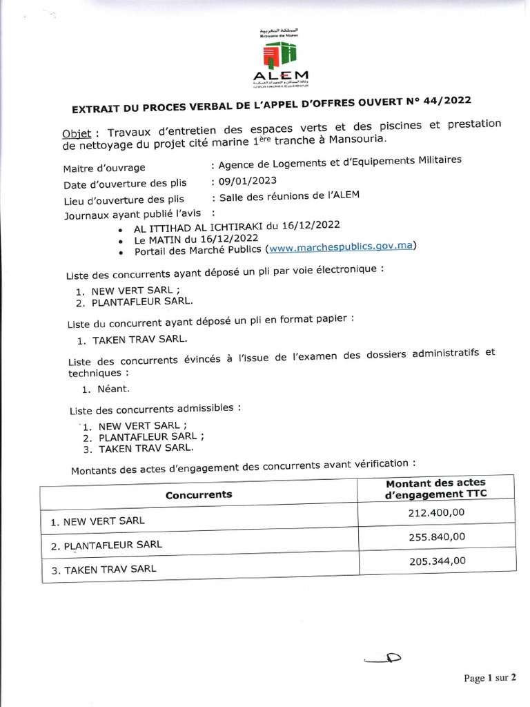 Extrait de PV 44-2022 | PDF