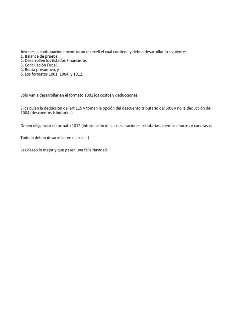 Costos y Deducciones en Formatos 1001 y 1012 | PDF | Impuestos | Dividendo