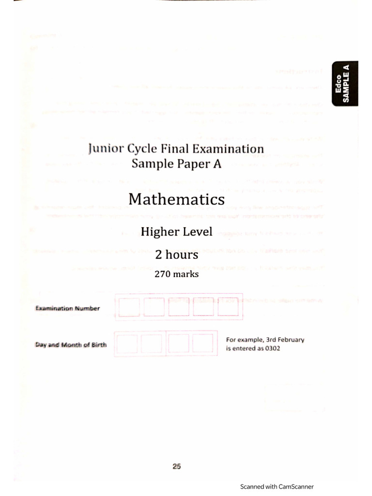 JC Sample Paper A | PDF