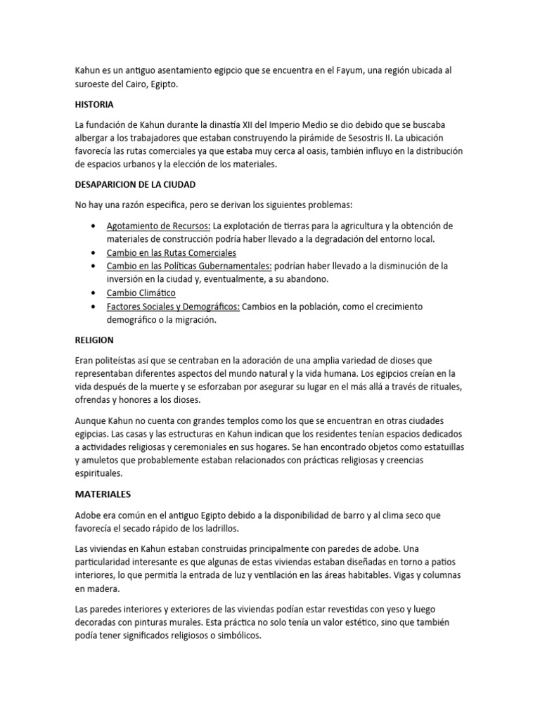 KAHUN | PDF | Antiguo Egipto