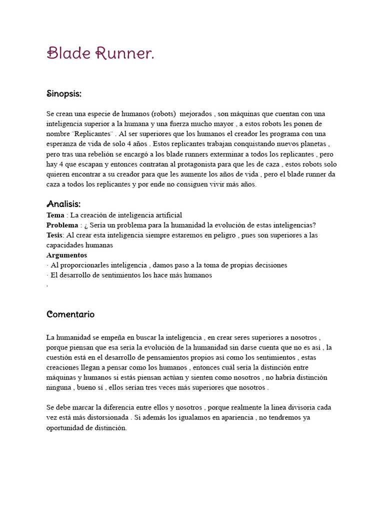Blade Runner | PDF | Filosofía | Derecho