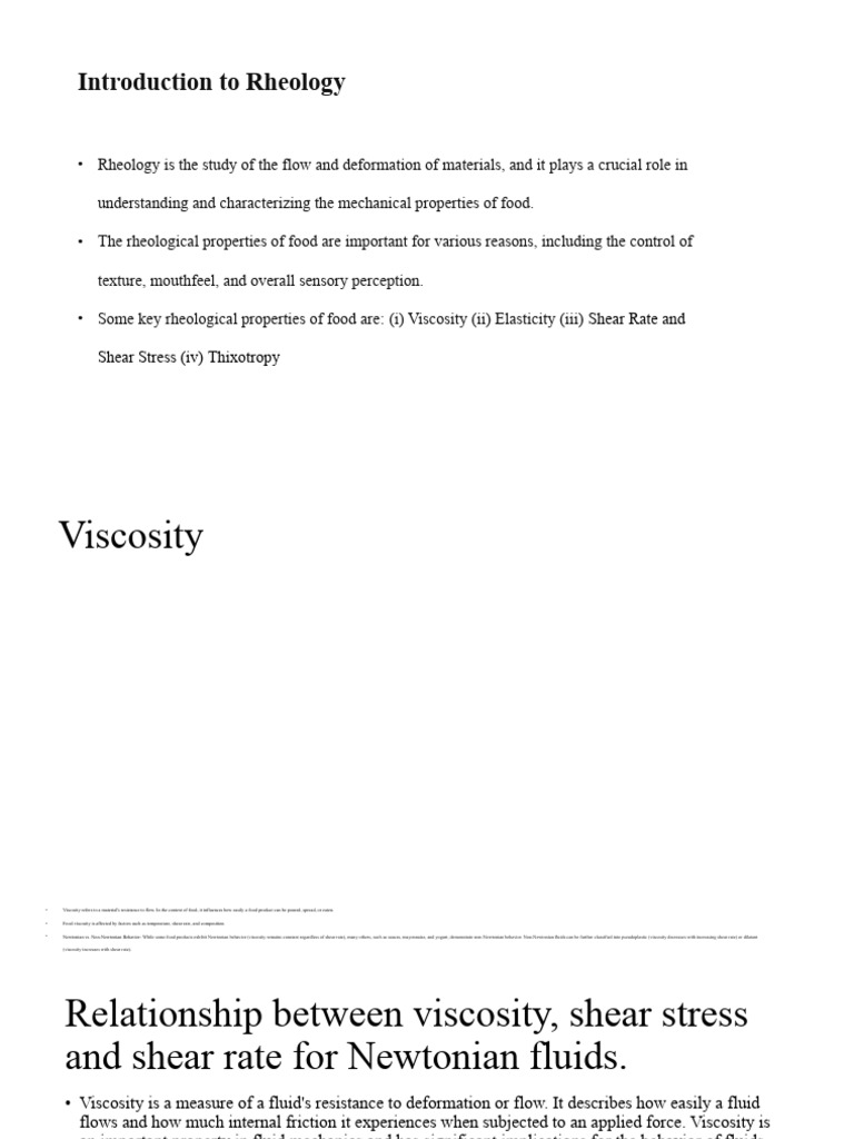 Understanding Food Rheology Basics | PDF | Viscosity | Rheology
