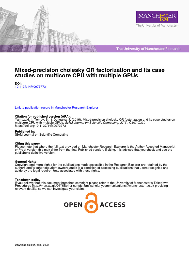 Mixed Precision Cholesky QR | PDF | Matrix (Mathematics) | Graphics Processing Unit