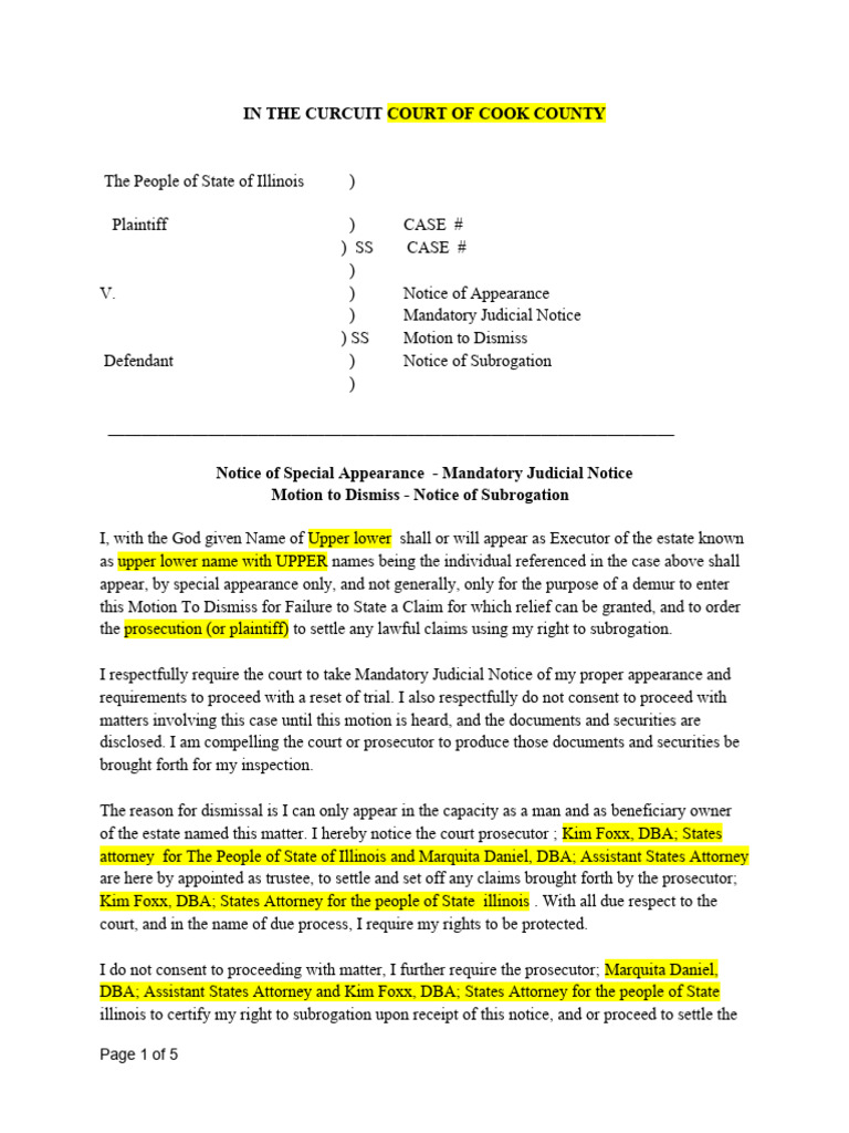 Subrogation Notice - Motion | PDF | Prosecutor | Damages Subrogation Notice - Motion | PDF | Prosecutor | Damages