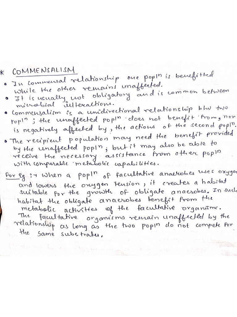 Commensalism | PDF