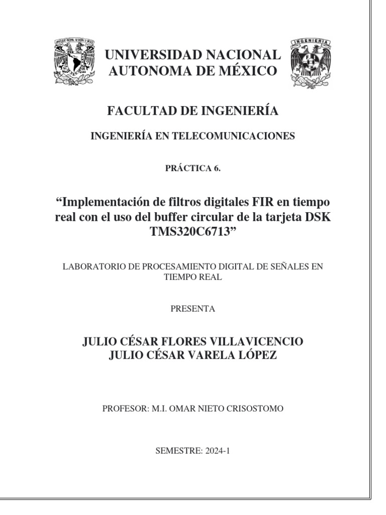 Implementación de Filtros FIR en DSK TMS320C6713 | PDF | Algoritmos ...