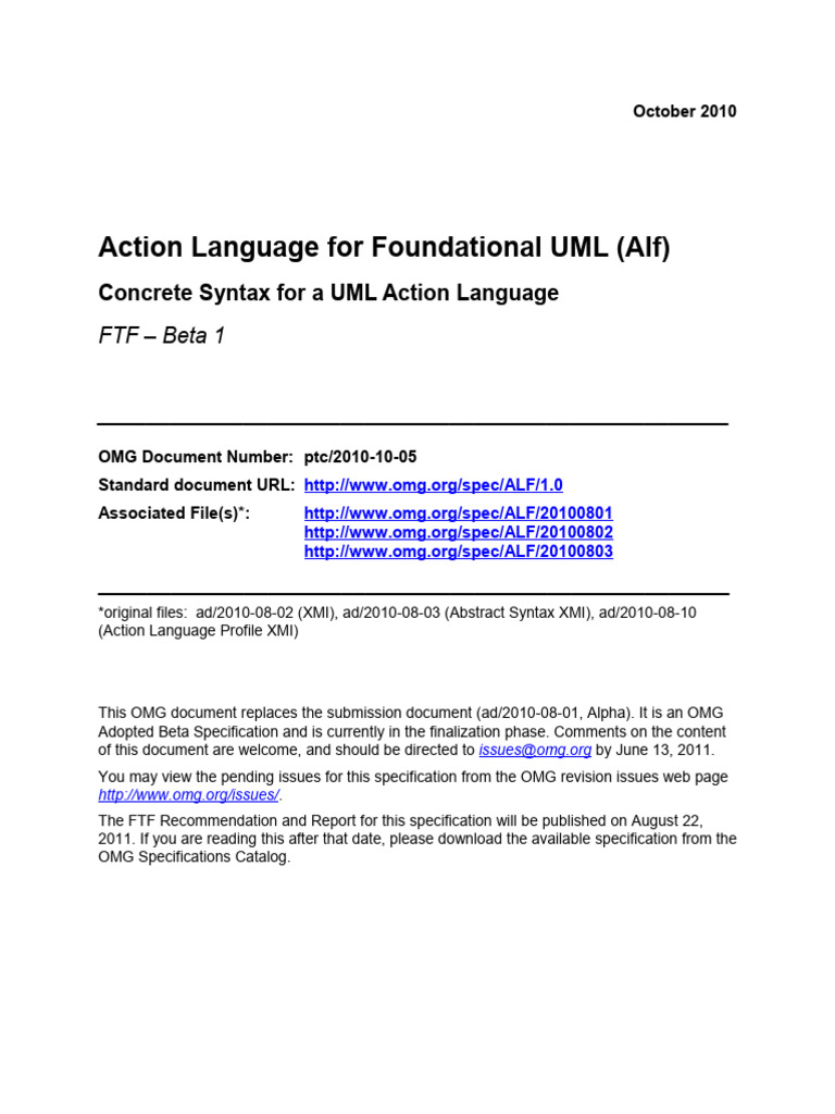 Action Language For Foundational UML | PDF | Copyright | Patent