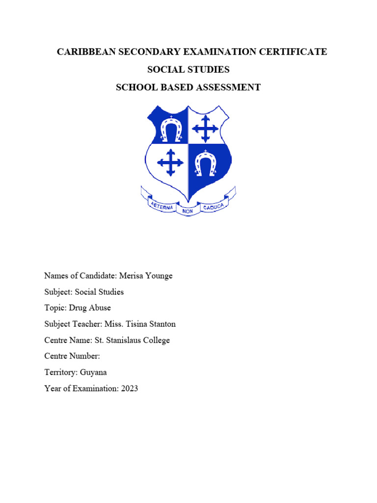 Social.S SBA | PDF | Substance Abuse