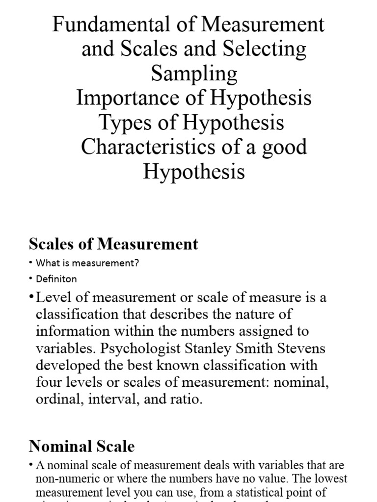 Measurement and Scales and Selecting Sampling 21102022 095103am | PDF | Sampling (Statistics ...