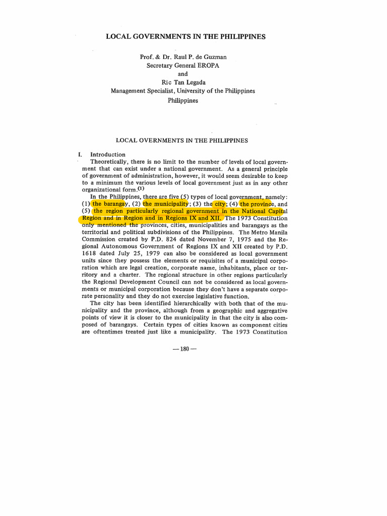 Local Governments in The Philippines | PDF