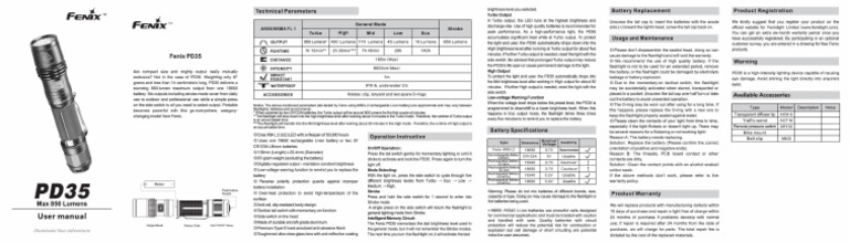 Fenix pd35 1 User Manual | PDF