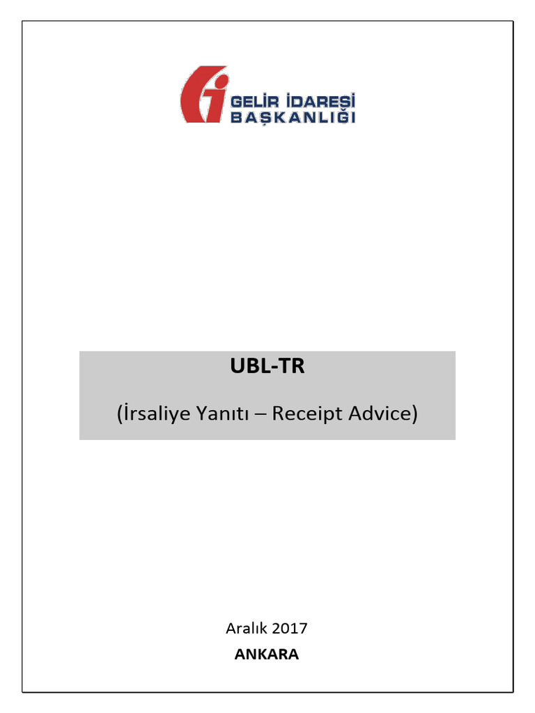 UBL-TR İrsaliye Yanıtı - V 1.0 | PDF