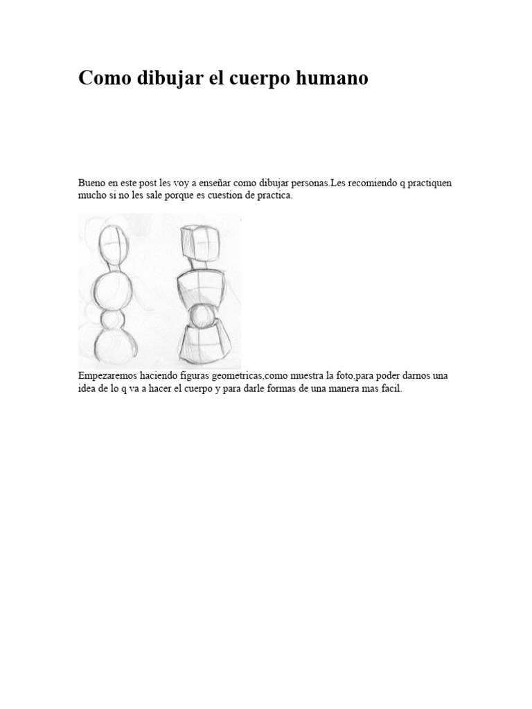 Como Dibujar El Cuerpo Humano | PDF