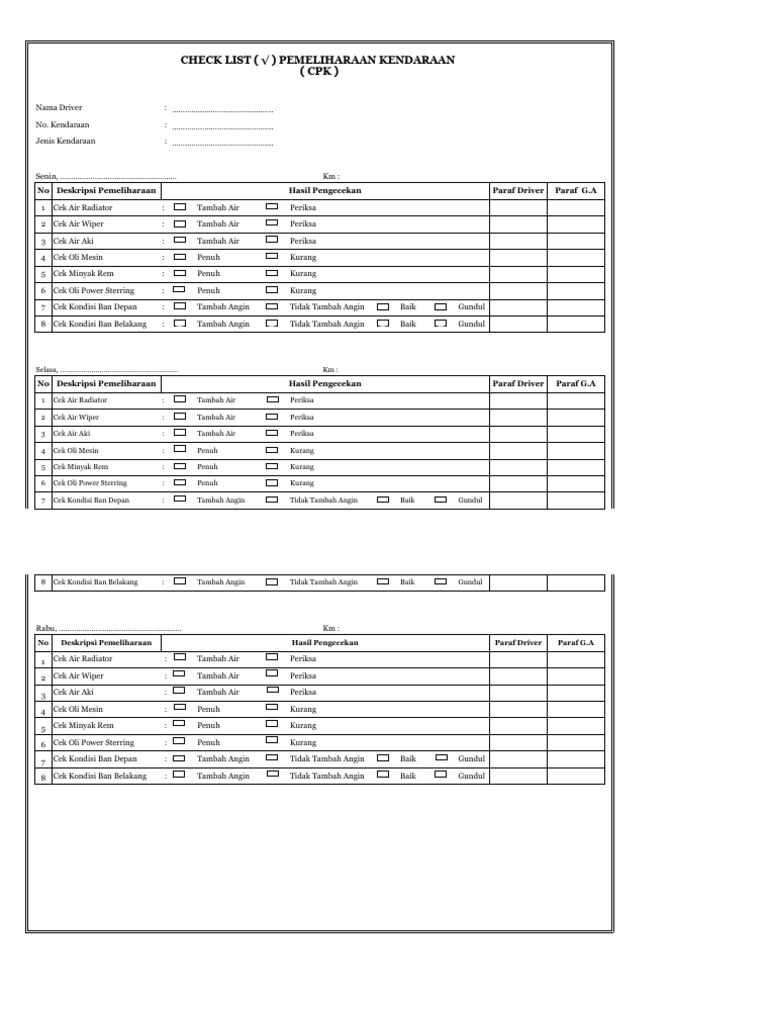 002-Ceklist Kar. RESIGN | PDF
